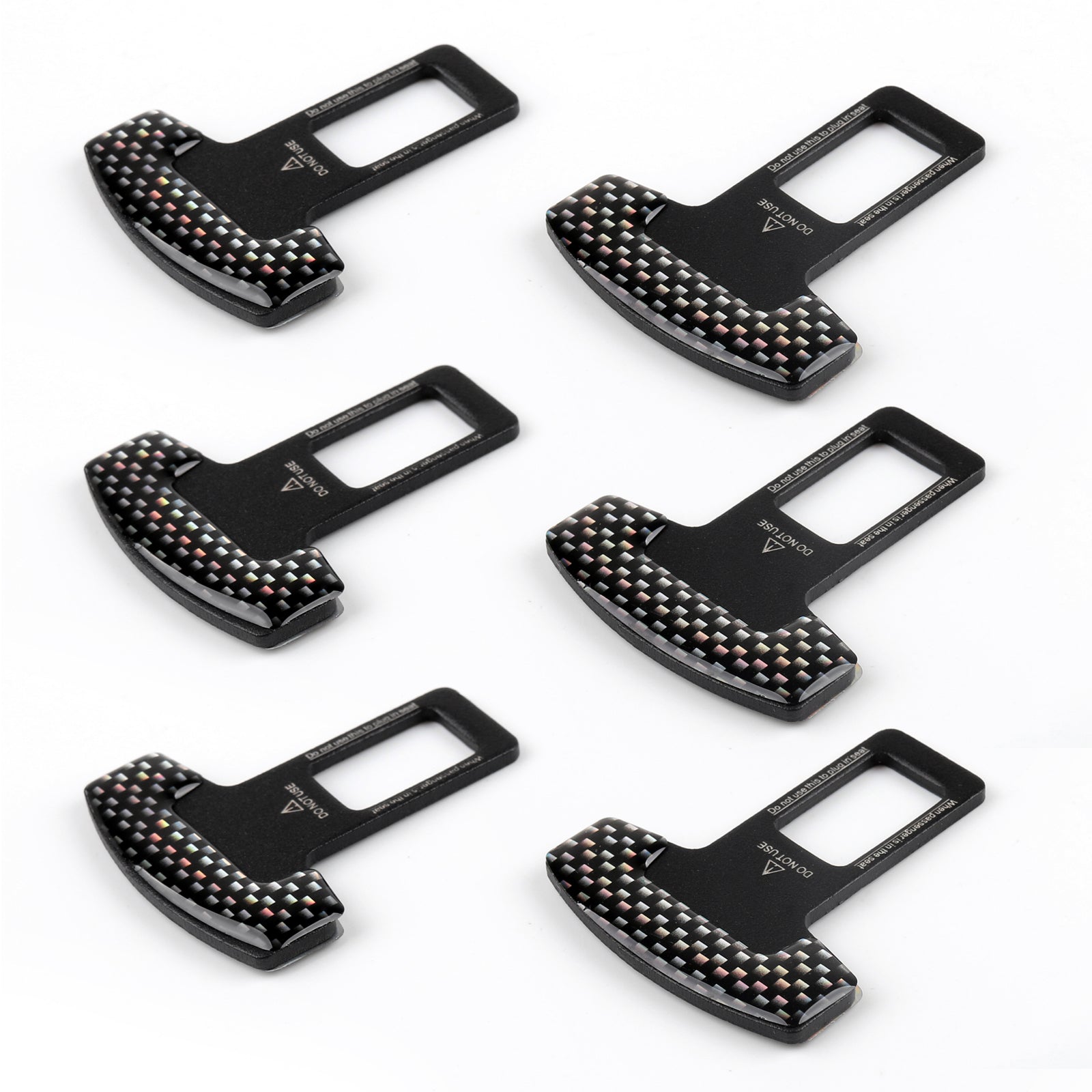 6PCS Universal Car Safety Seat Belt Buckle Carbon Fiber Car Alarm Stop ...